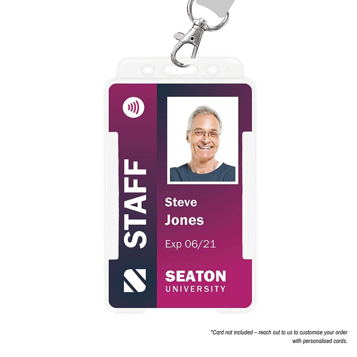 Clear Single Sided Portrait Card Holder | Wristbands Direct